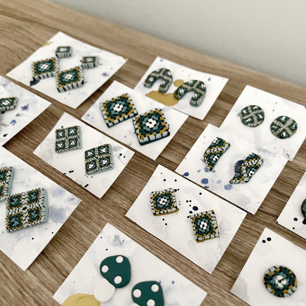 Granny Square Polymer Earrings - Etsy