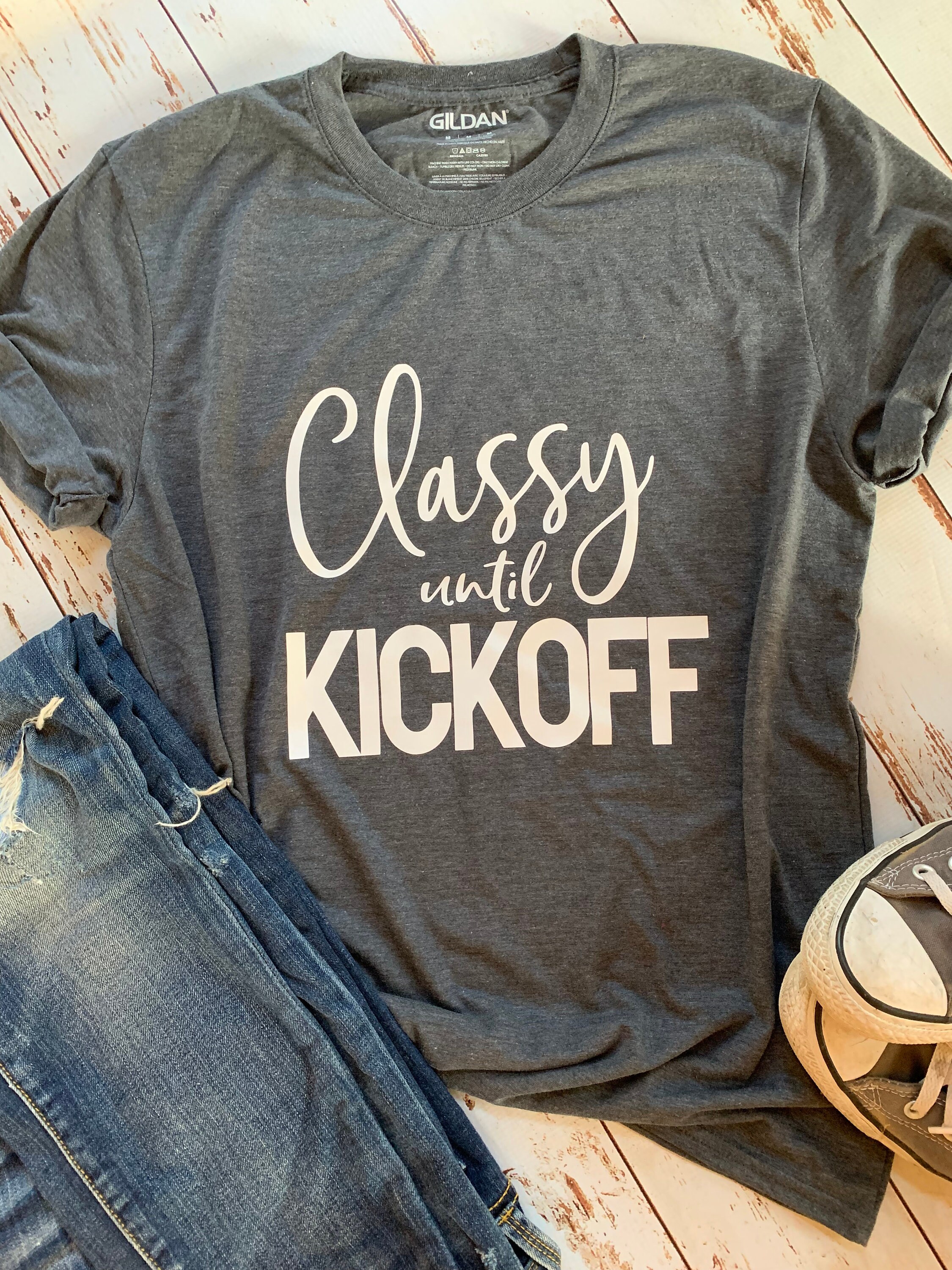 Classy Until Kickoff Football Shirt Kansas City Football Women's Shirt ...
