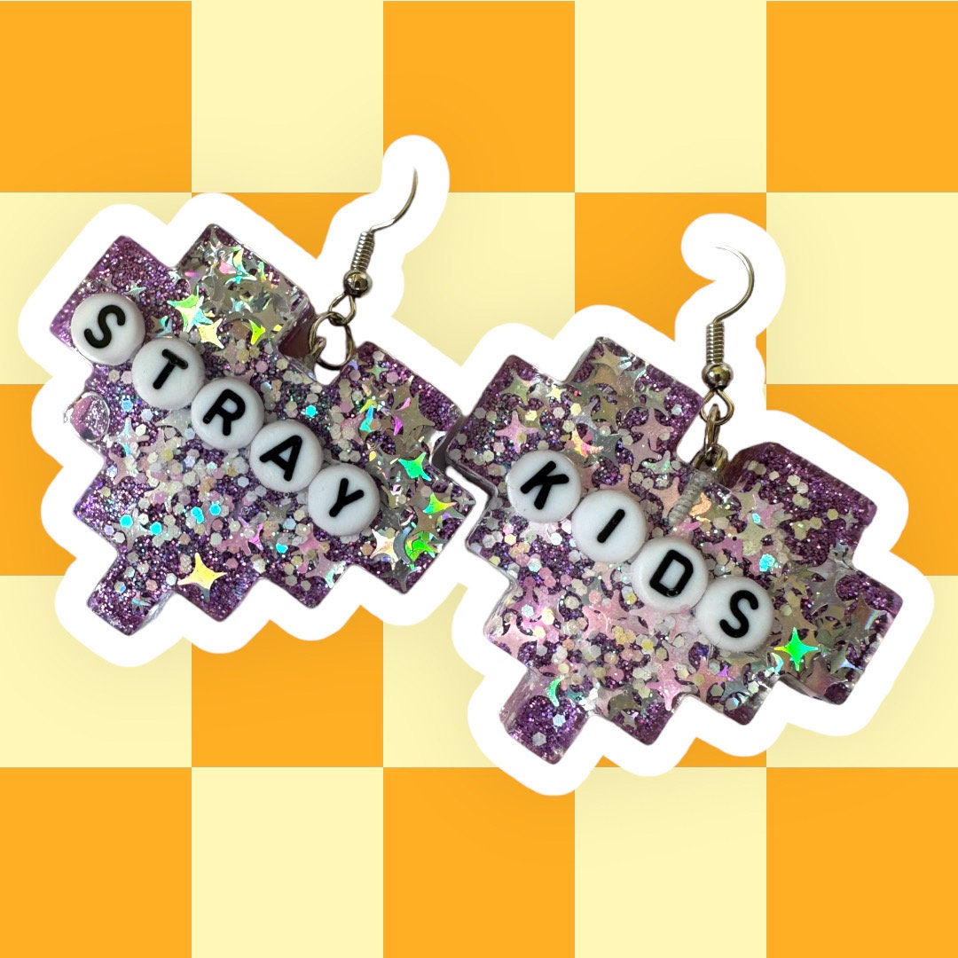 Stray Kids SKZ Heart Fan Made Earrings - Etsy