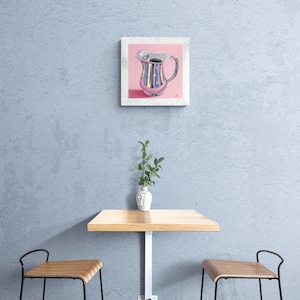 Pink Kitchen Art 3x3 to 20x20, Fine Art Print of Acrylic Painting ...