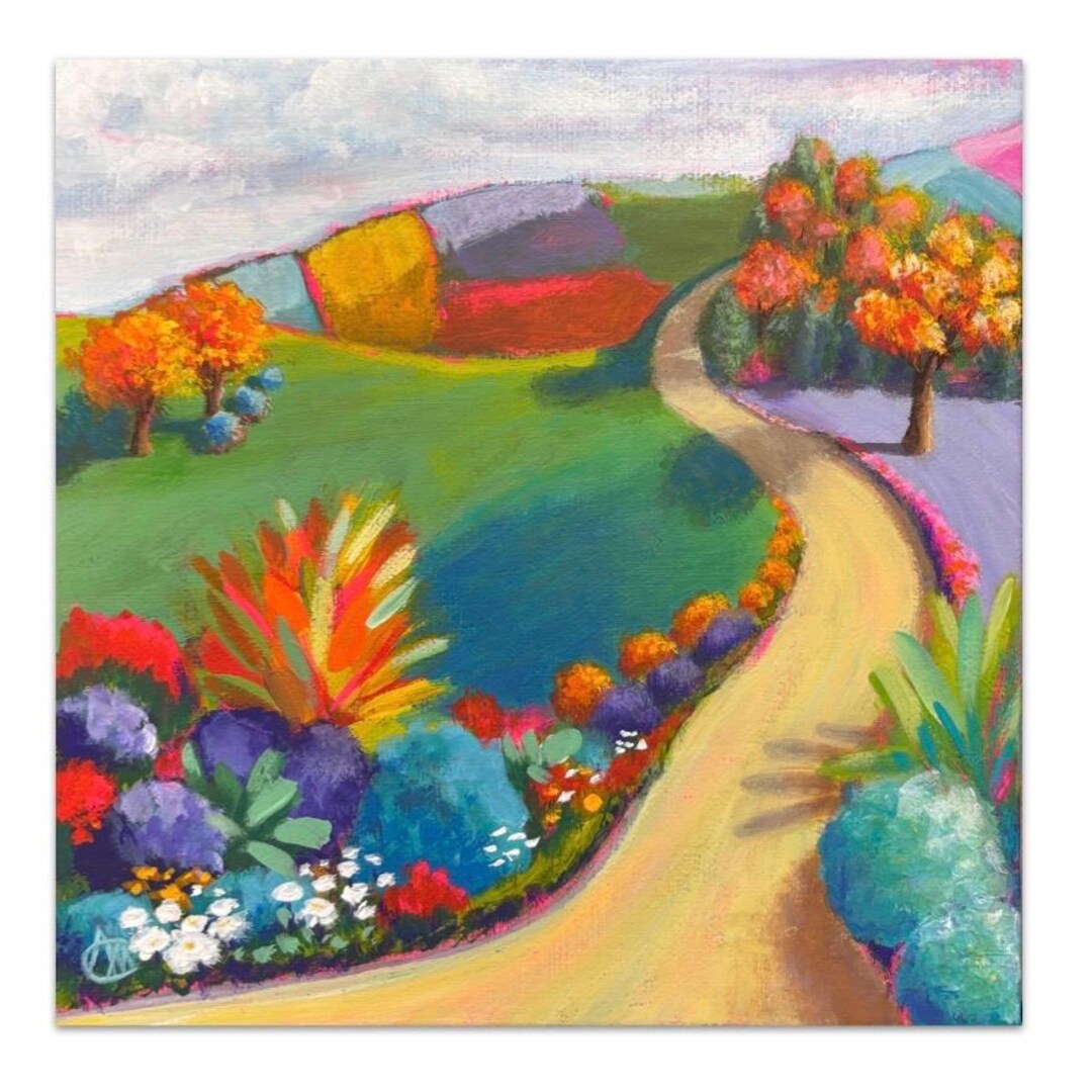 3x3 to 16x16 Art Print of Colorful Acrylic Painting, Wall Art of ...