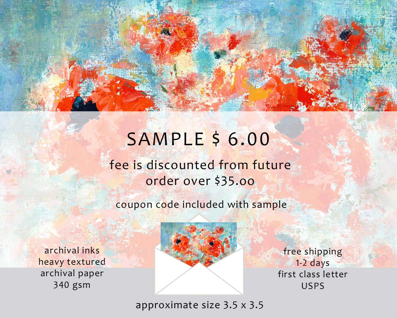 3x3 to 16x16 Wall Art Prints, Orange and Red Floral Art Print, Abstract ...