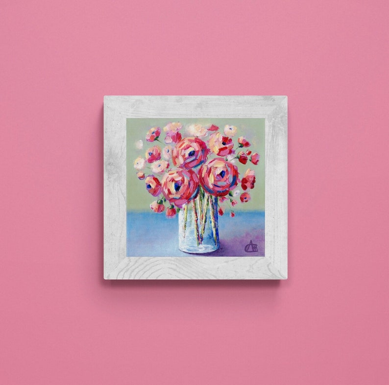 3x3 to 14x14 Floral Wall Art Prints, Print of Original Painting, Square ...