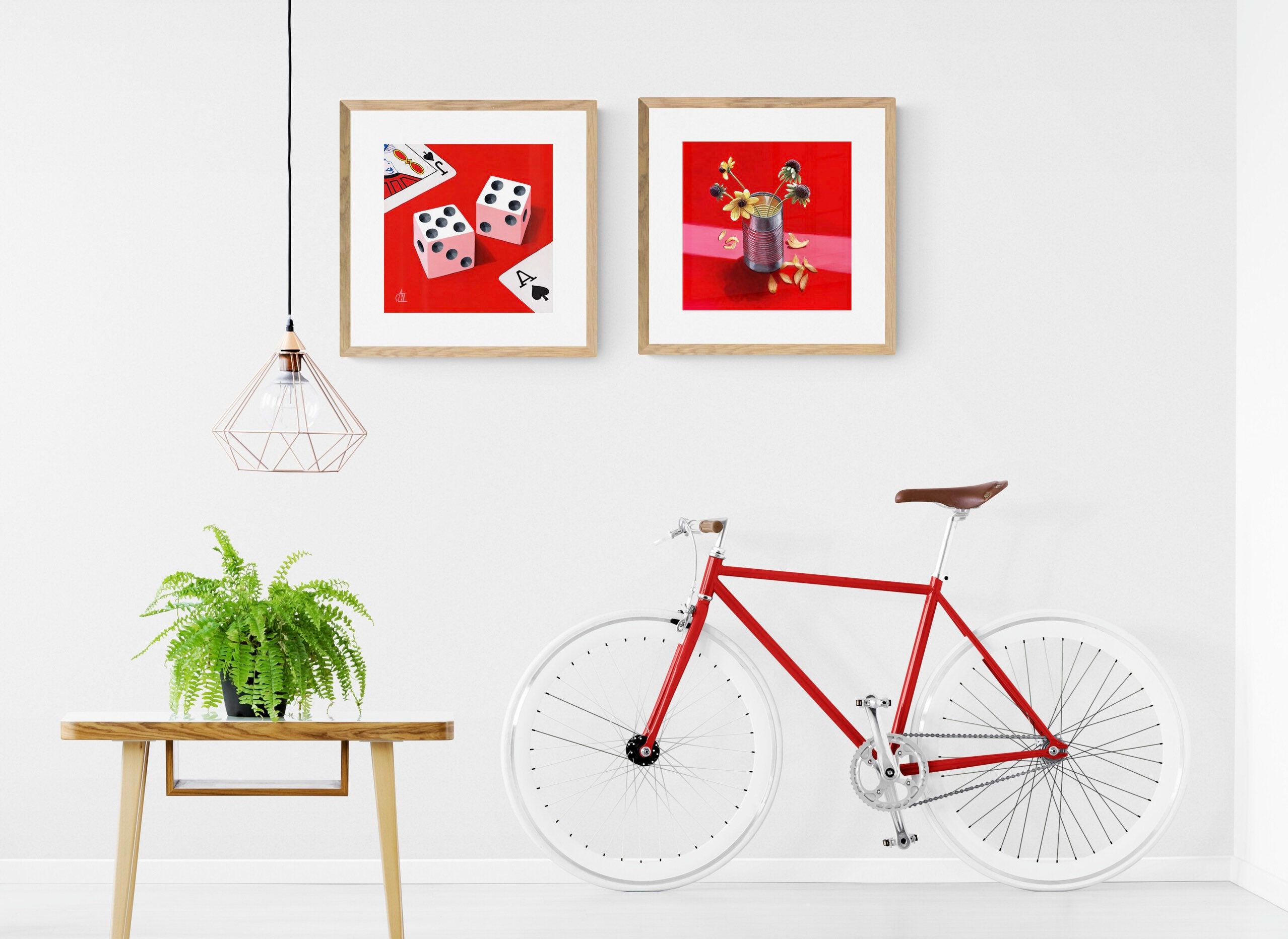PLAYING CARD Wall Art 3x3 to 24x24, Red Game Room Art, Gaming Wall Art ...