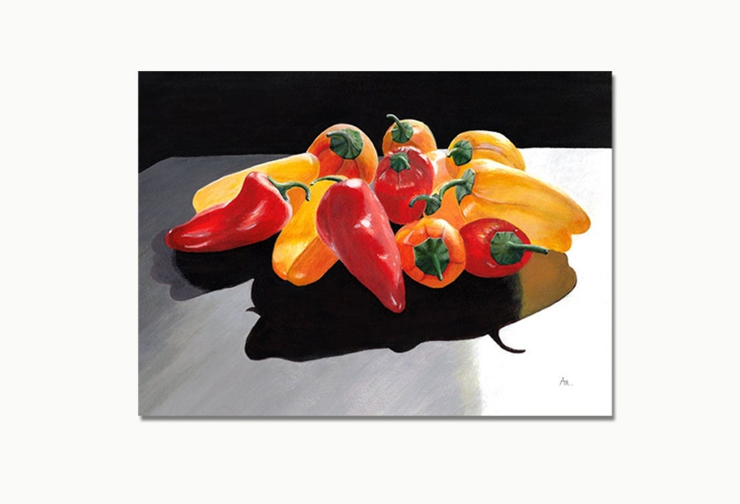 Art Print of Original Painting. Kitchen Wall Art of Peppers in - Etsy