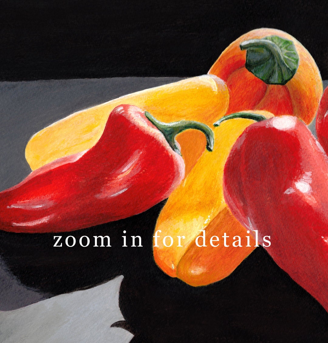 Art Print of Original Painting. Kitchen Wall Art of Peppers in - Etsy