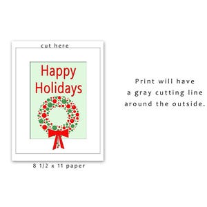 8x10 Happy Holidays Printables, Printable Art Christmas Sign, Vintage ...