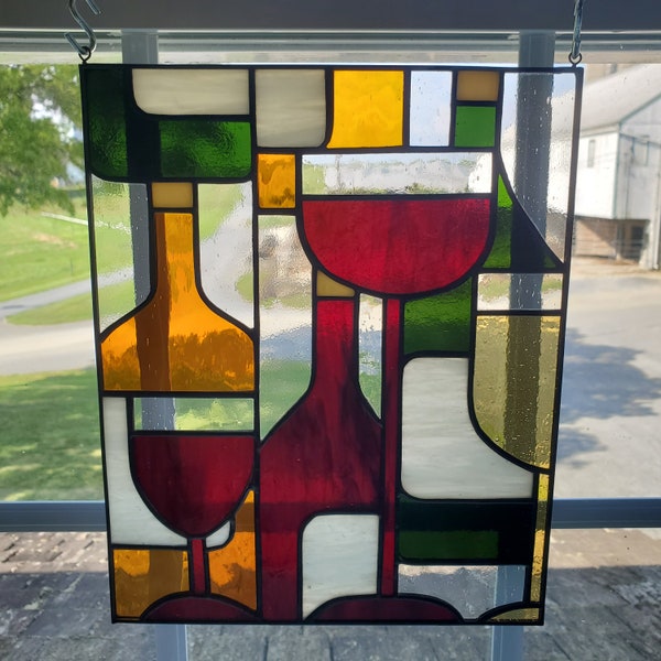 Wine Themed Stained Glass - Etsy