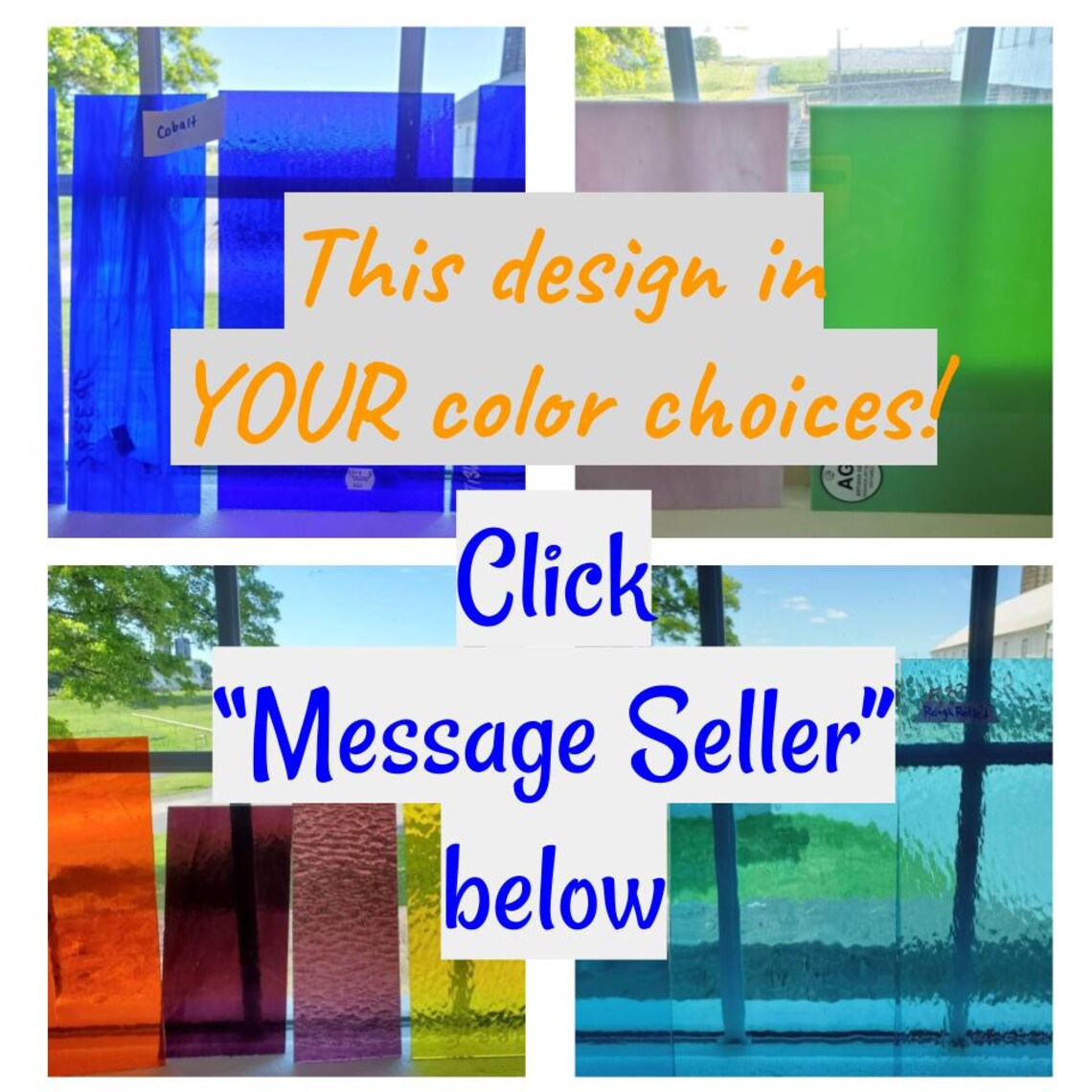 Orange Geometric Stained Glass Panel 8x8 - Etsy