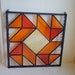 Orange Geometric Stained Glass Panel 8x8 - Etsy