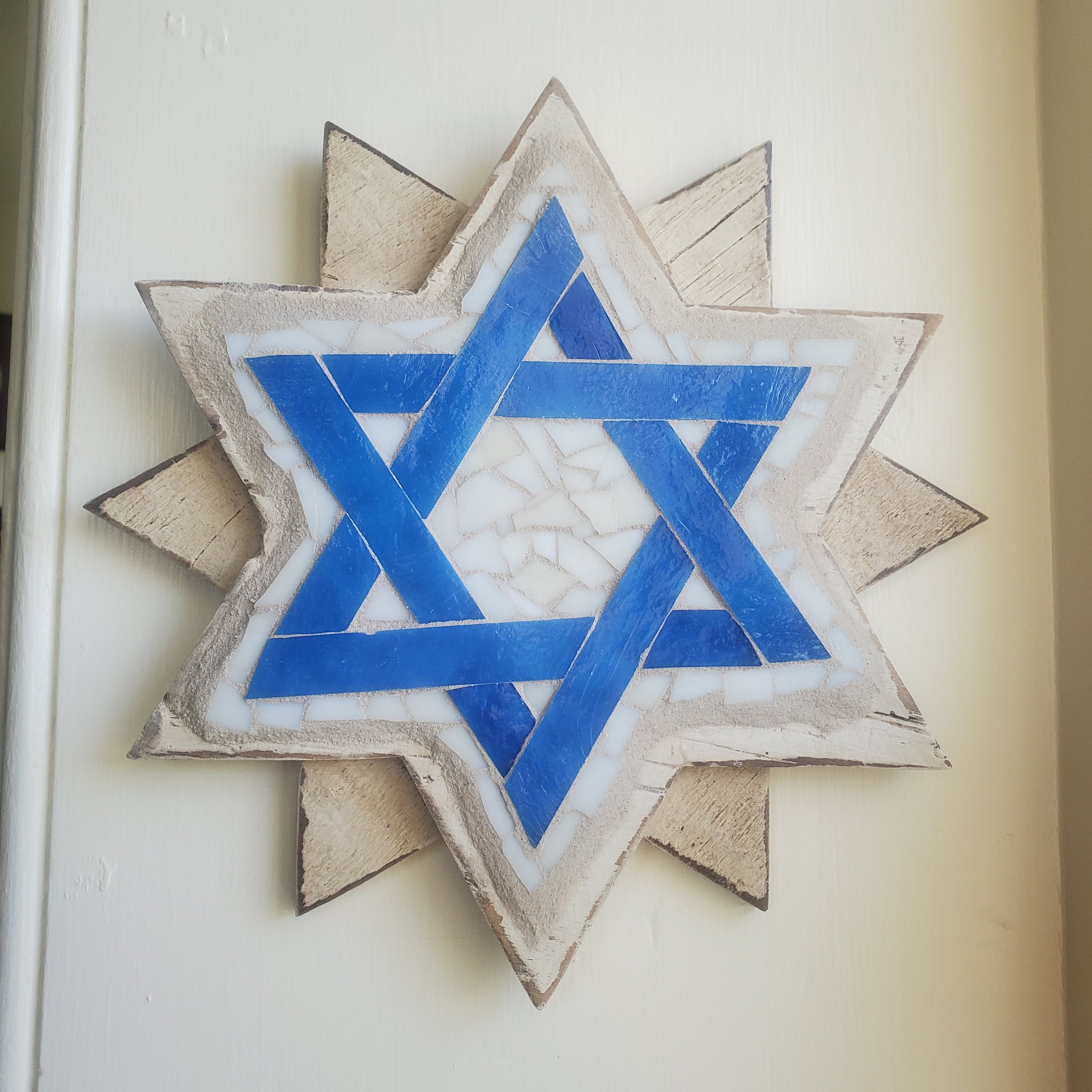 Glass Mosaic Star of David | Etsy