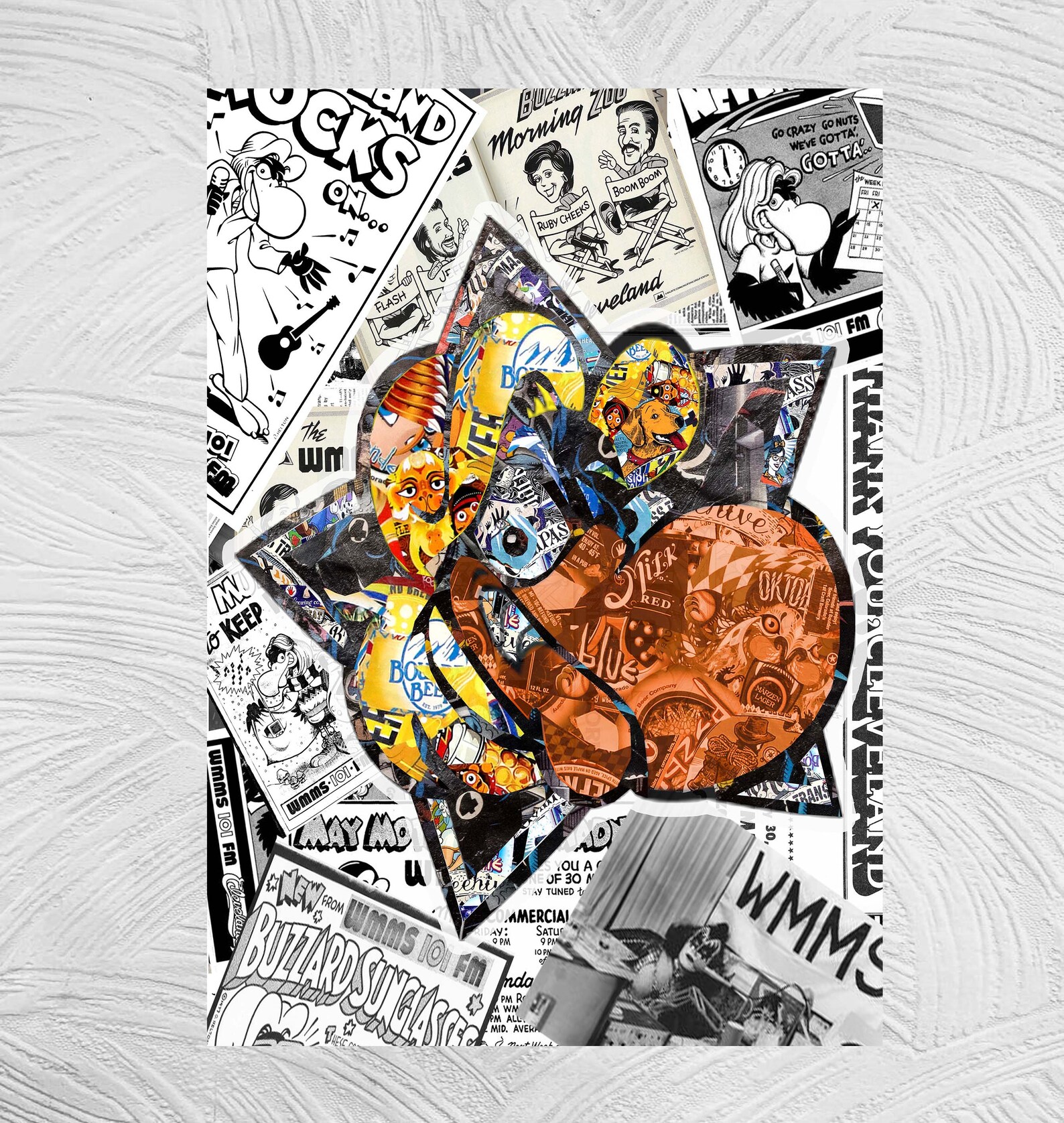 Vintage Style Collage WMMS 100.7 F.M. the Buzzard Clevelands - Etsy