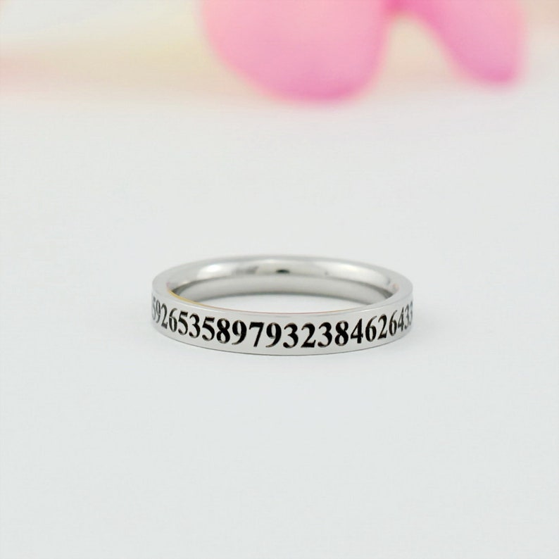 PI Ring - Dainty Stainless Steel Stacking Band Ring, Math Lover Gift ...