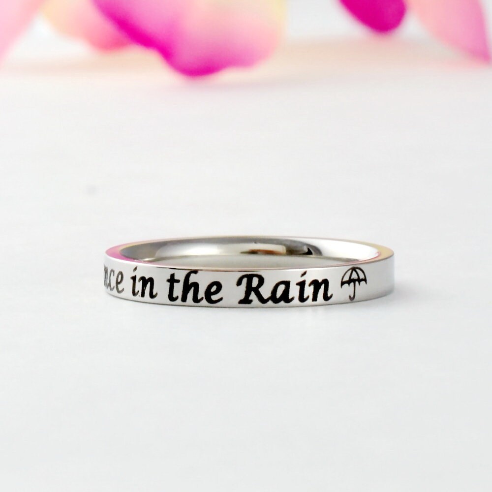 Dance in the Rain Dainty Stainless Steel Stacking Band Ring - Etsy