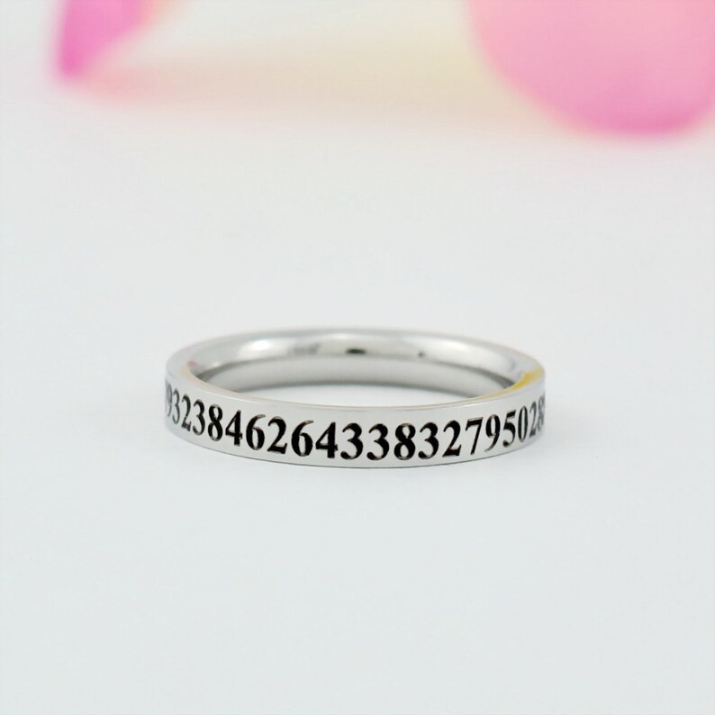 PI Ring - Dainty Stainless Steel Stacking Band Ring, Math Lover Gift ...