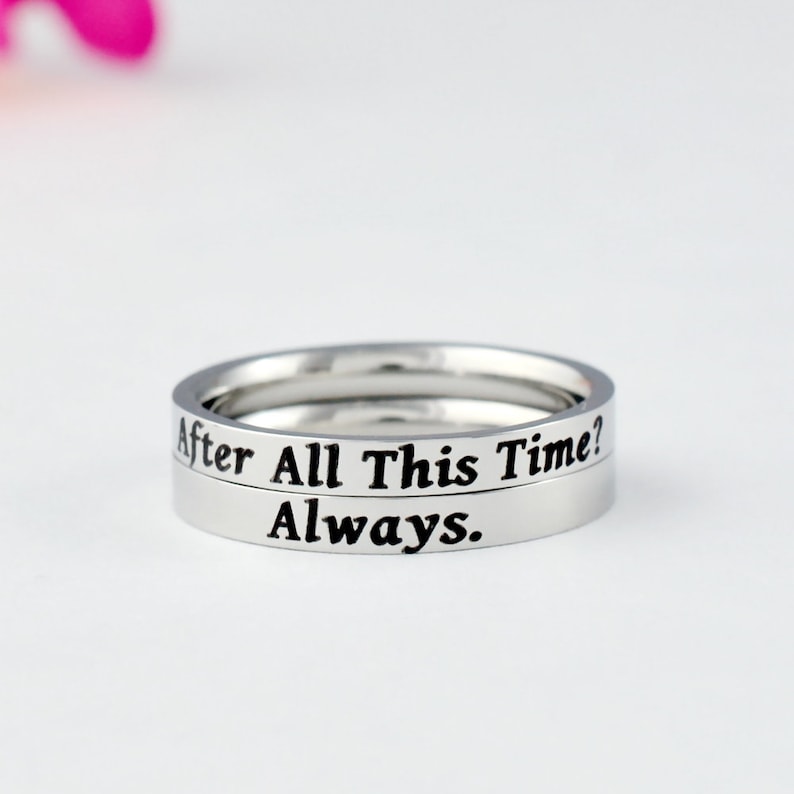 After All This Time? Always. Ring Set of 2, Dainty Stainless Steel ...