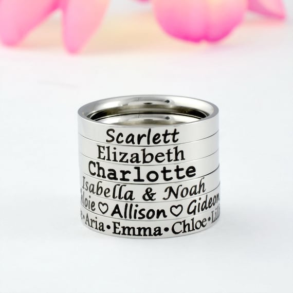 Name Ring Custom Stainless Steel Stackable Ring - Etsy