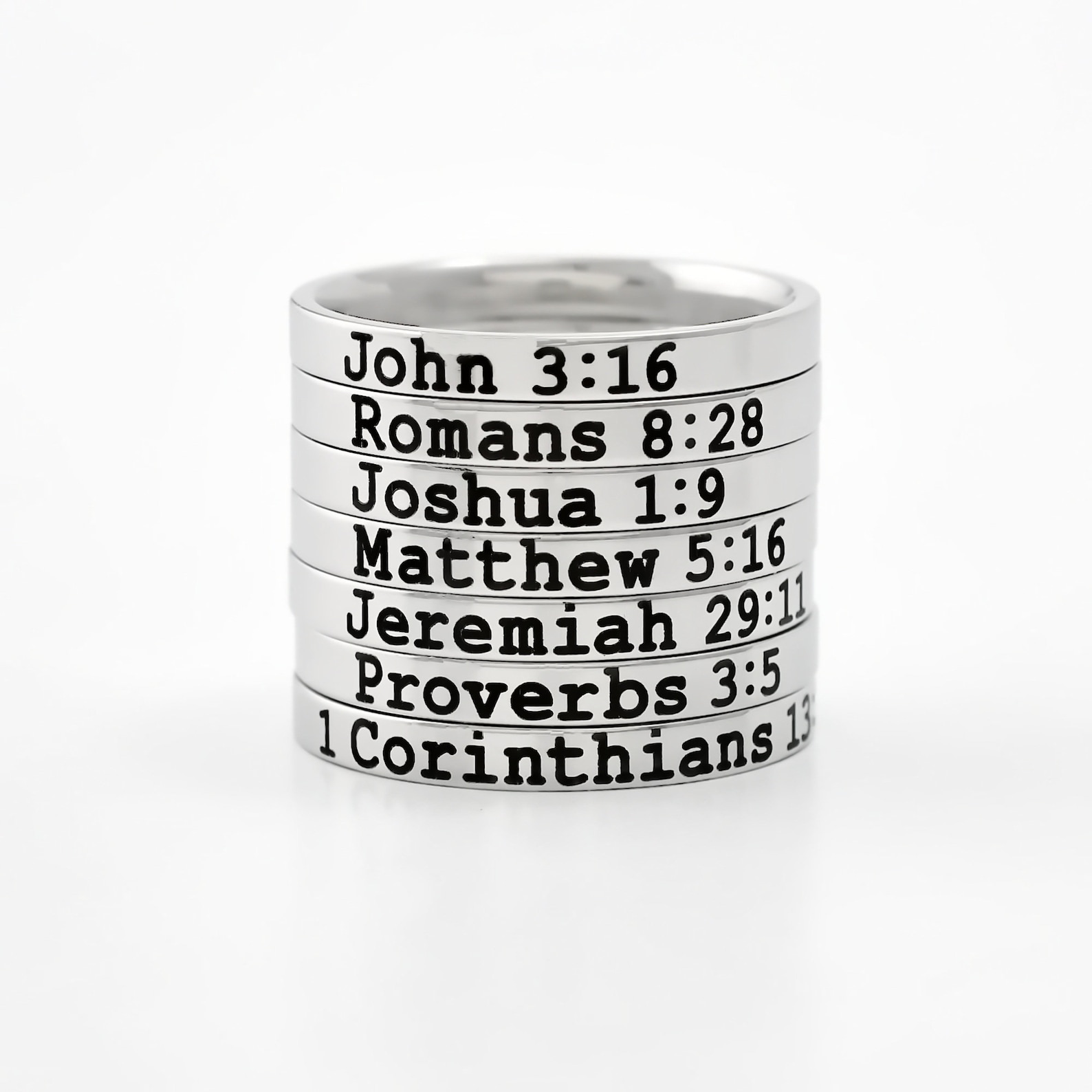 Custom Bible Verse Ring Stainless Steel Stacking Band Ring - Etsy