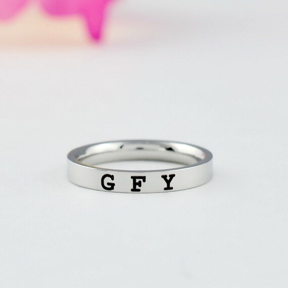 G F Y Dainty Stainless Steel Stacking Band Ring GFY Ring | Etsy