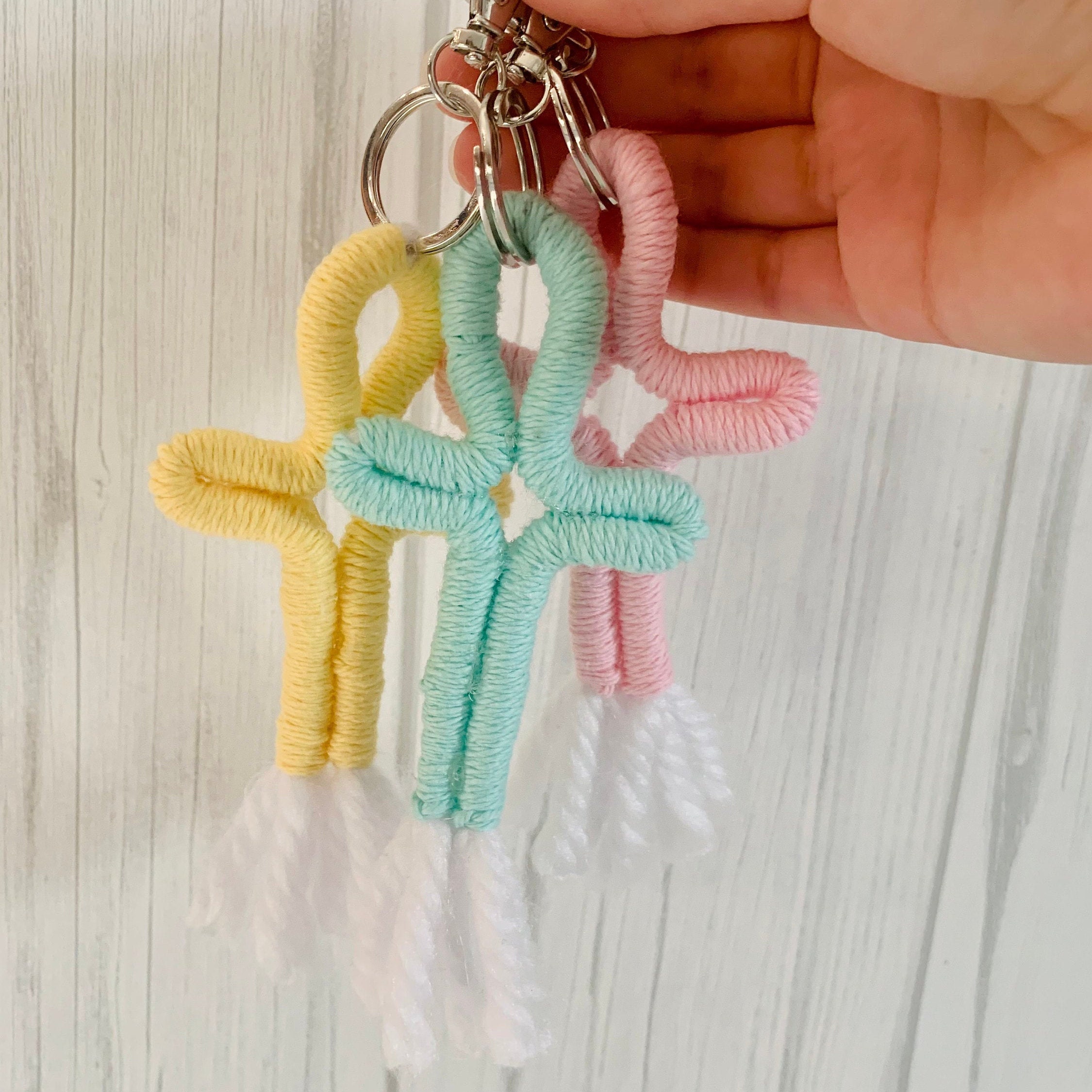 Small Macrame Cross Macrame Cross Yellow Macrame Blue Macrame Pink ...