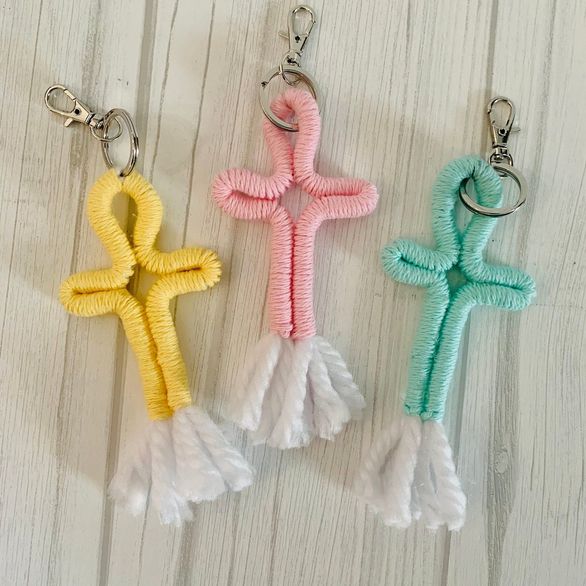 Small Macrame Cross Macrame Cross Yellow Macrame Blue Macrame Pink ...