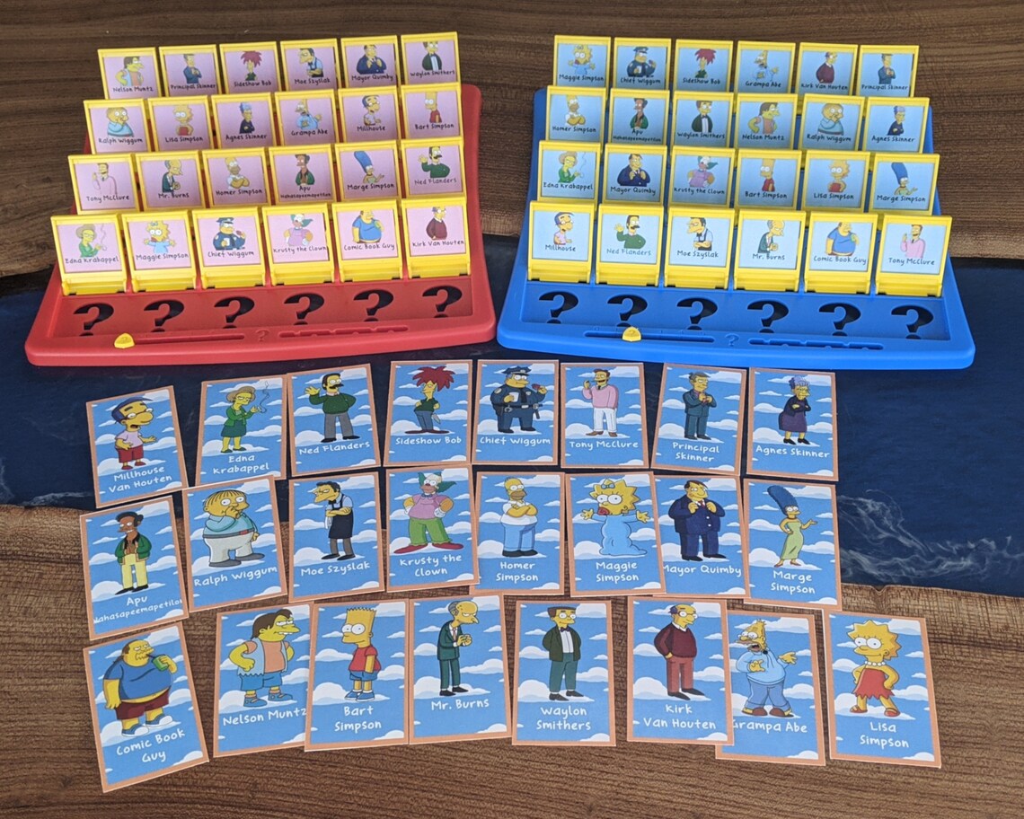 Simpsons Themed Printable Guess Who Cards - Etsy Singapore