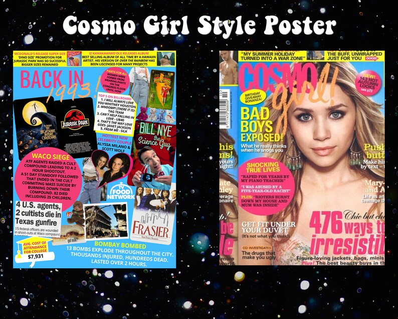 Back in 1993 Printable Birthday Poster - Magazine Cover Style ...