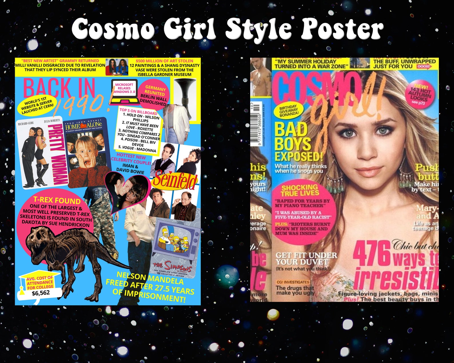 Back in 1990 Printable Birthday Poster Magazine Cover Style | Etsy