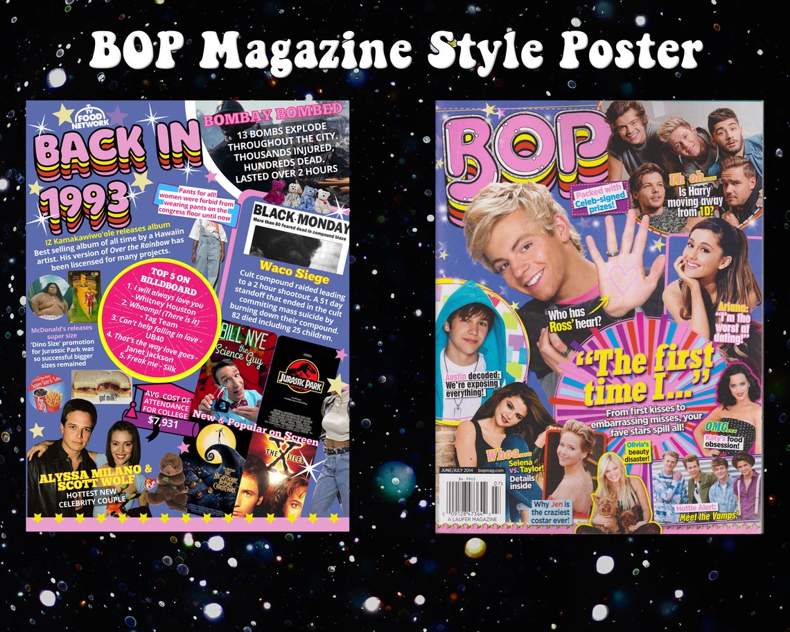 Back in 1993 Printable Birthday Poster Magazine Cover Style - Etsy