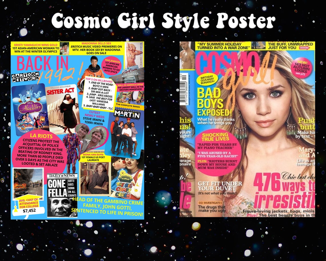 Back in 1992 Printable Birthday Poster - Magazine Cover Style ...