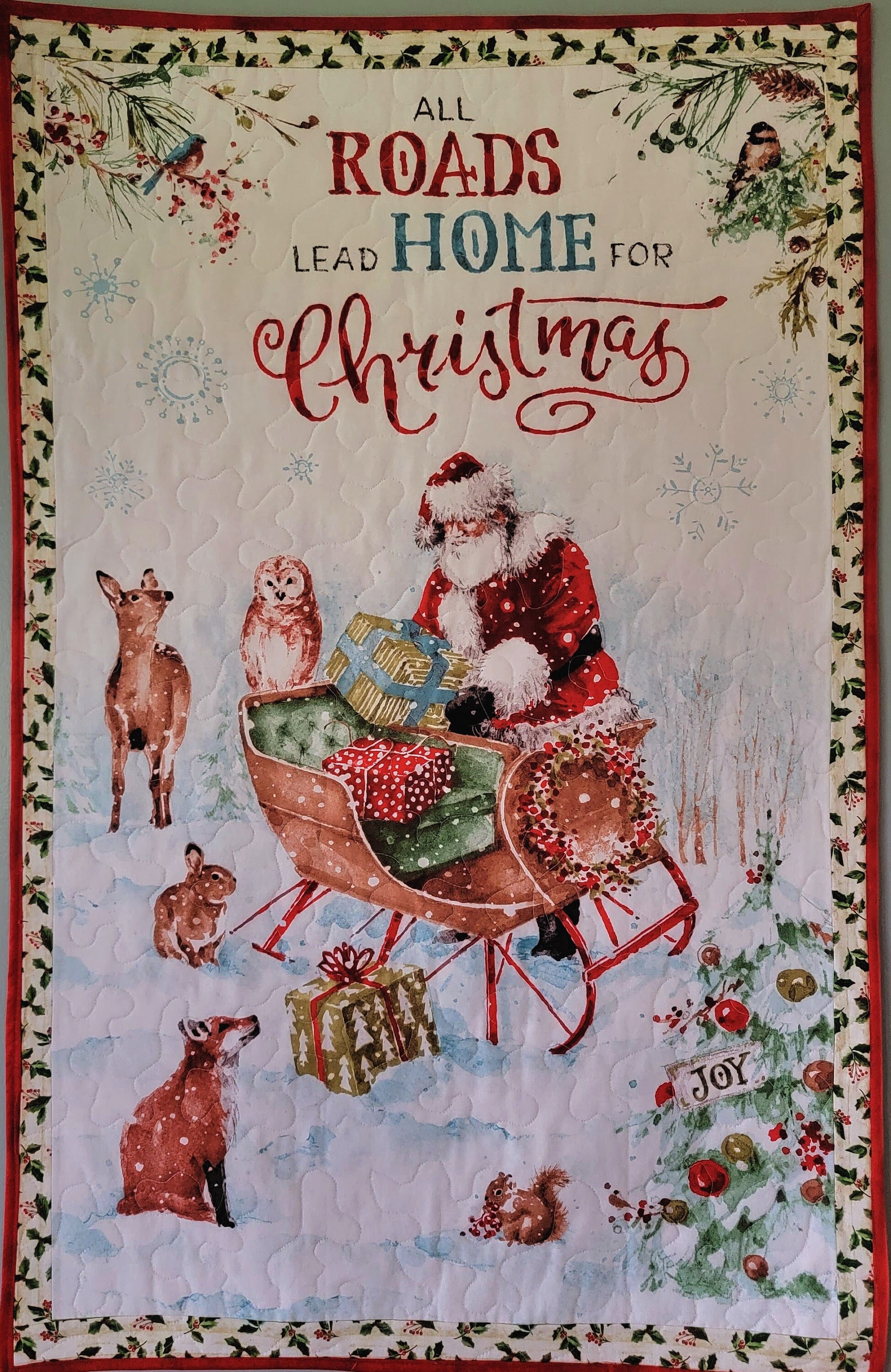 All Roads Lead Home for Christmas Quilted Wall Hanging or Lap Blanket ...