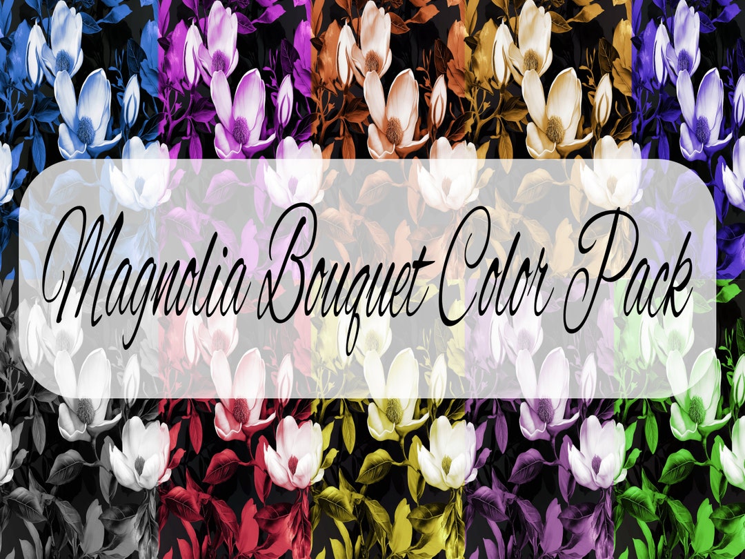 Magnolia Bouquet Color Pack Design Pages - Etsy