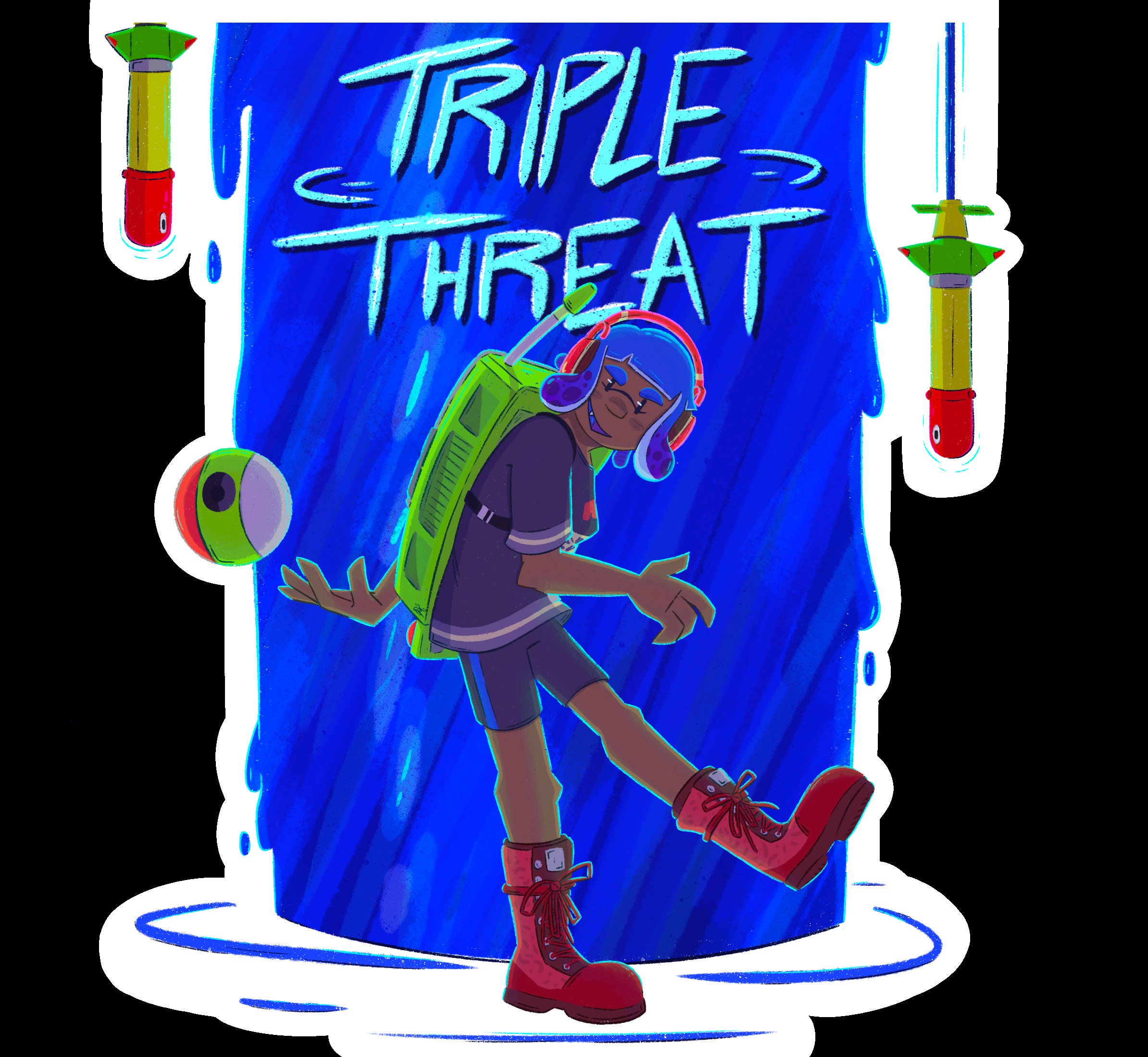Triple Threat - Splatoon Inkstrike Sticker - Etsy