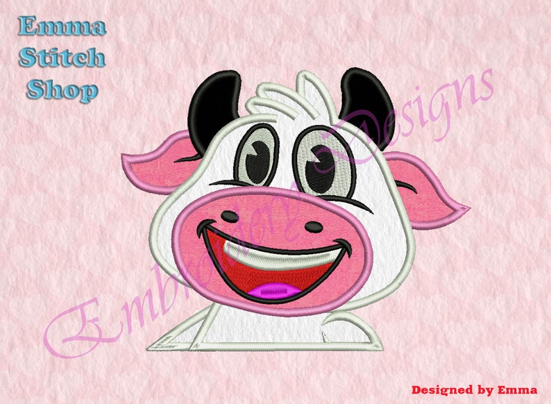 Cow Applique Embroidery Designs Cow Machine Embroidery - Etsy