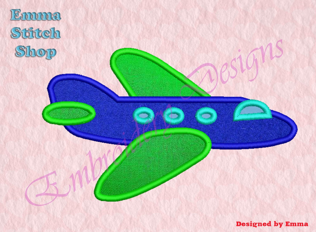 Airplane Applique Embroidery Designs, Airliner Machine Embroidery ...