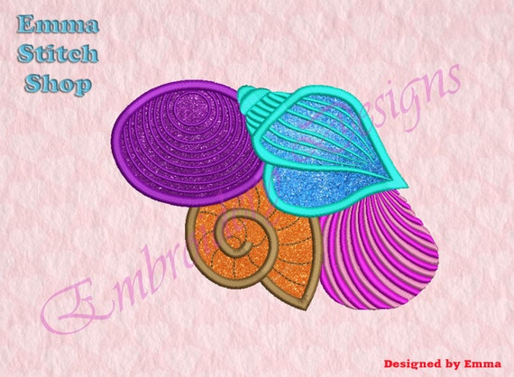 Seashell Shell Applique Embroidery Designs Sea Machine | Etsy
