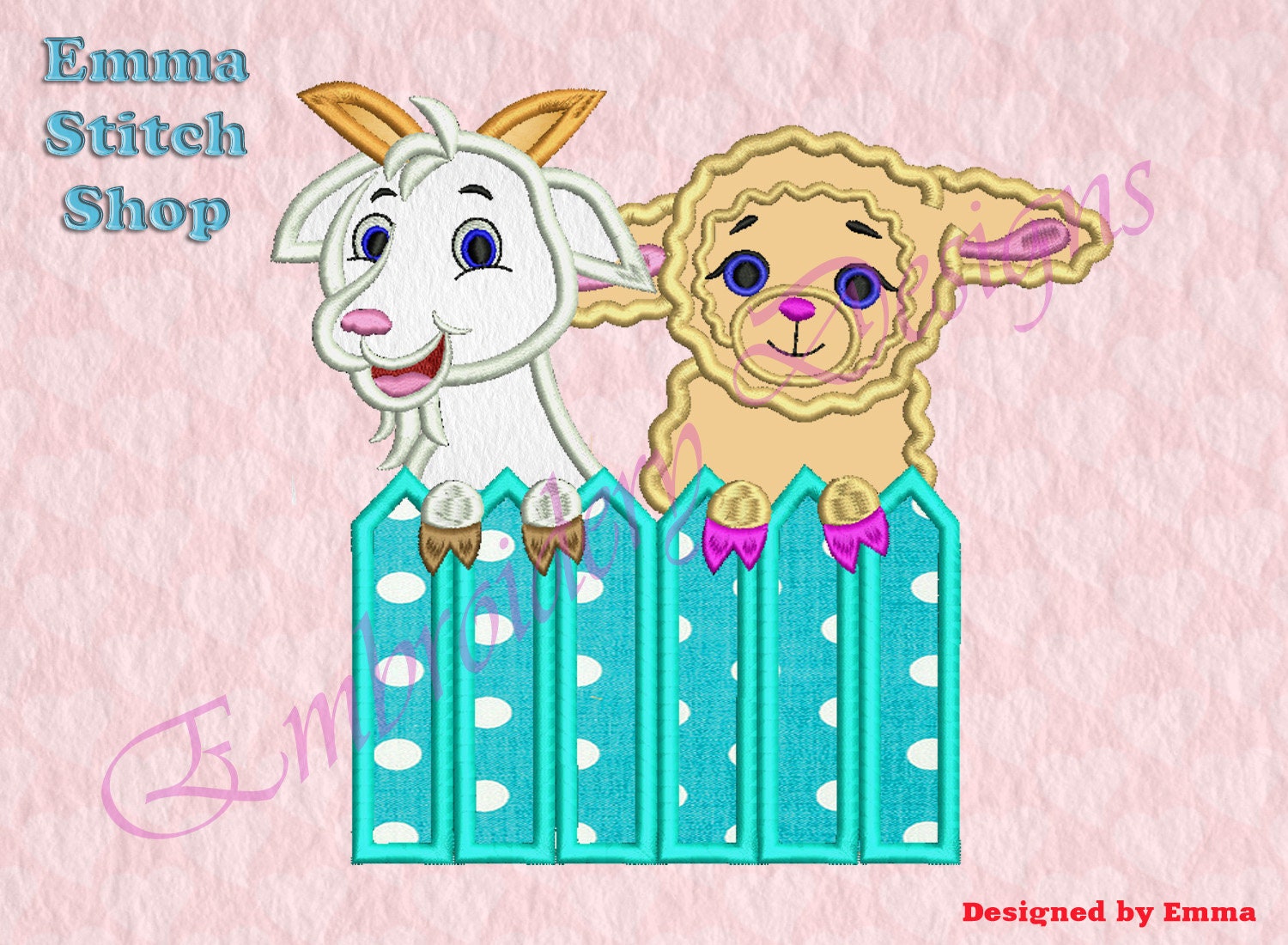 Funny Farm Animals Embroidery Designs, Lamb and Kid Machine Embroidery ...
