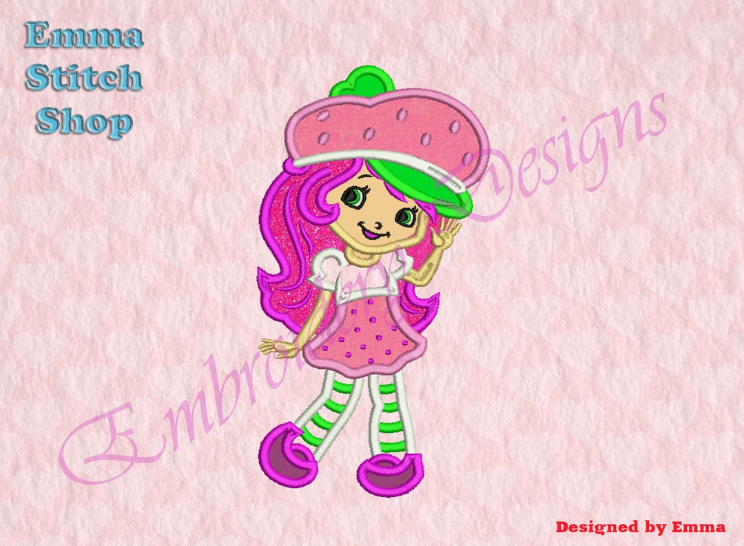 Strawberry Girl Applique Embroidery Designs, Creative Girl Applique ...