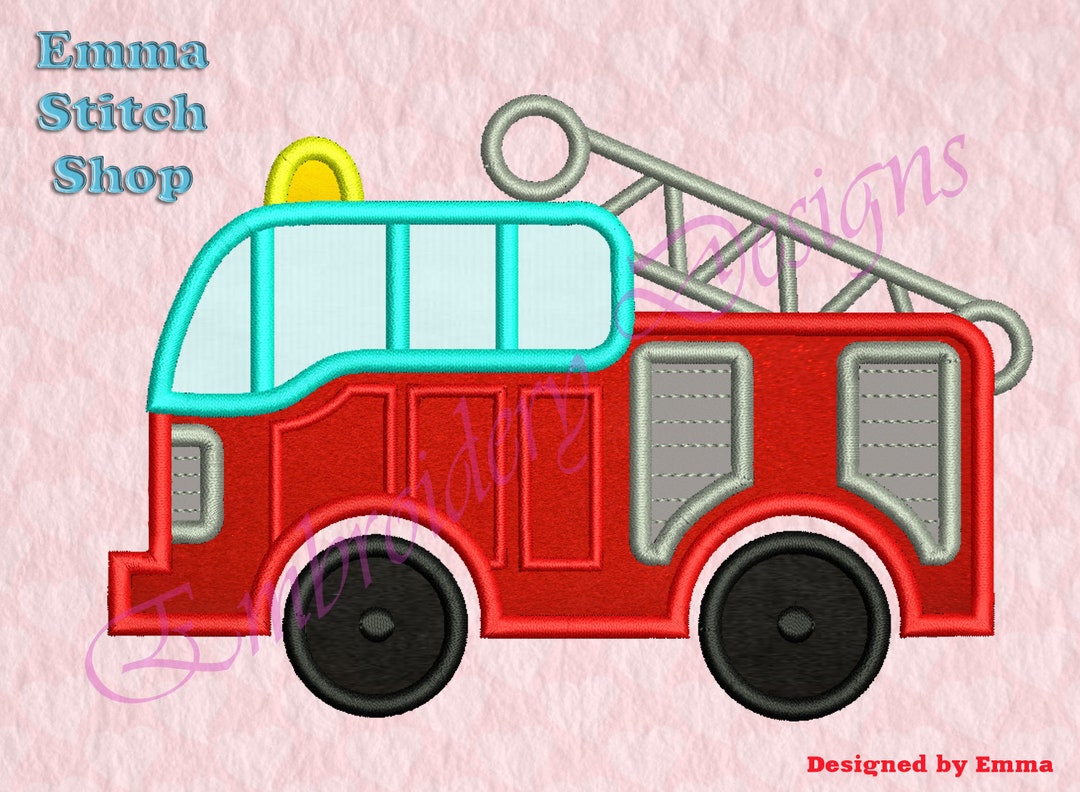 Fire Engine Embroidery Designs, Fire Car Embroidery Designs, Fire ...