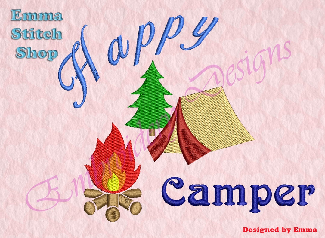 Happy Camper Embroidery Designs, Camping Machine Embroidery Designs ...