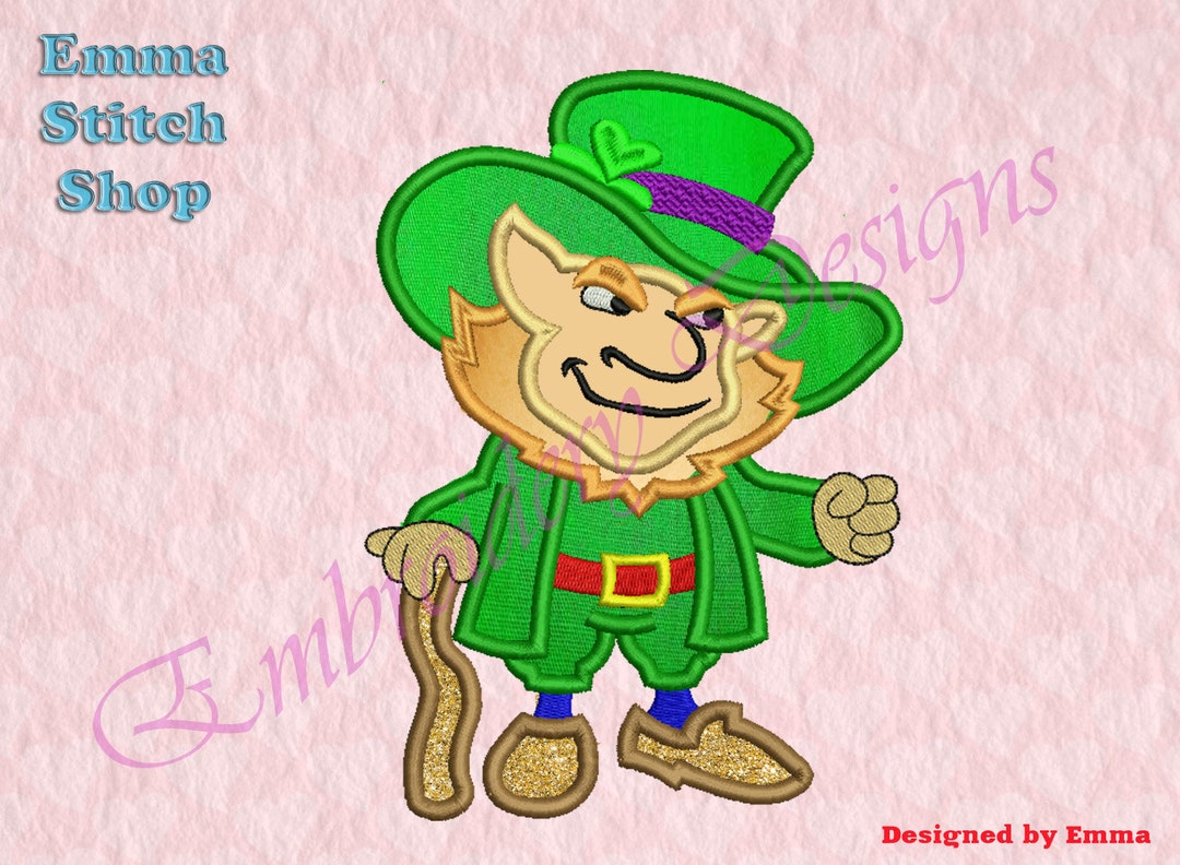 Leprechaun Applique Embroidery Designs, St. Patricks Day Machine ...