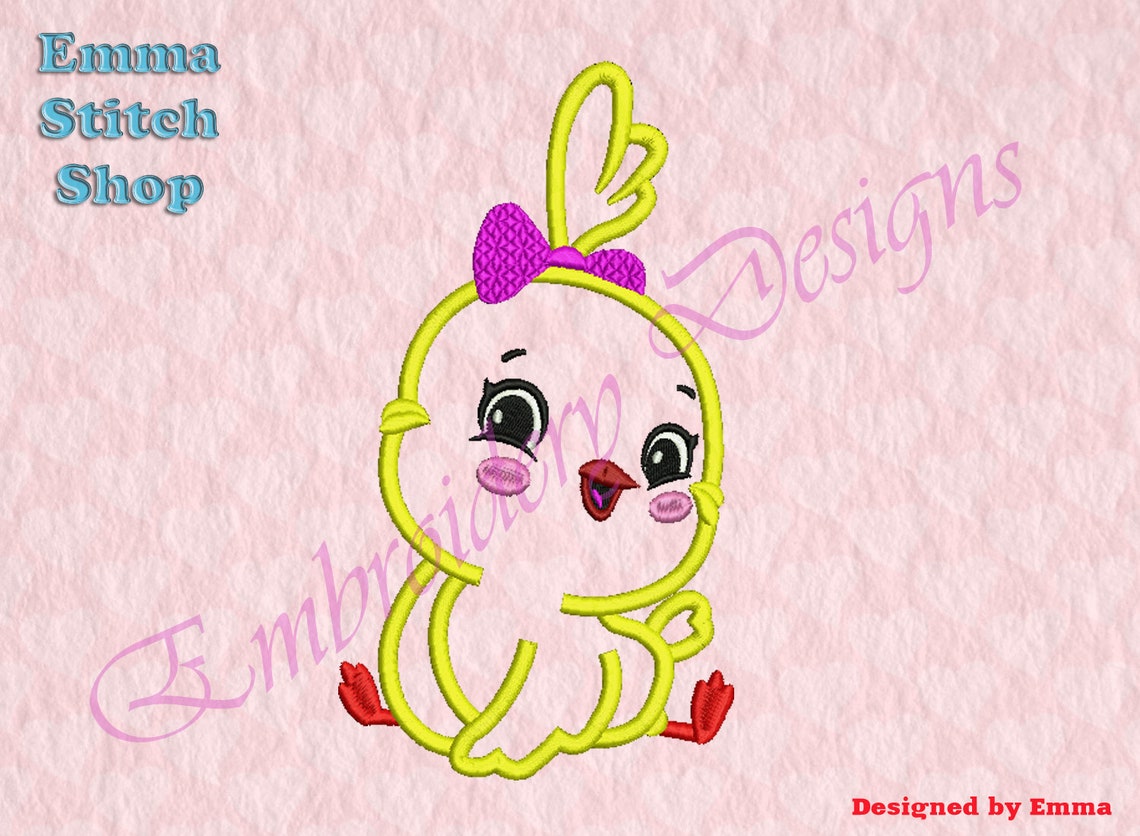 Cute Chick Applique Embroidery Designs Chick Embroidery | Etsy