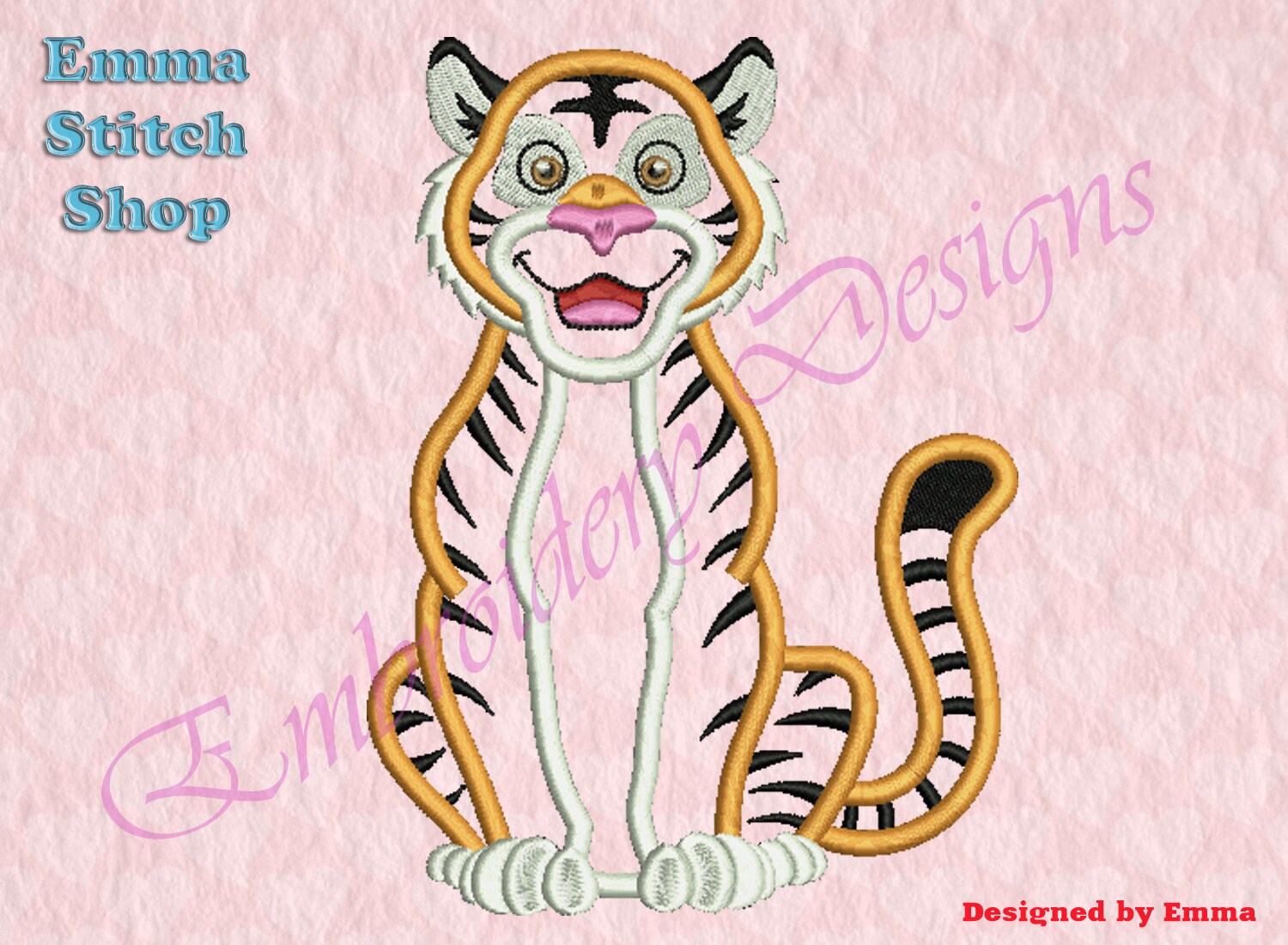 Cute Tiger Applique Embroidery Designs, Tiger Embroidery Designs ...