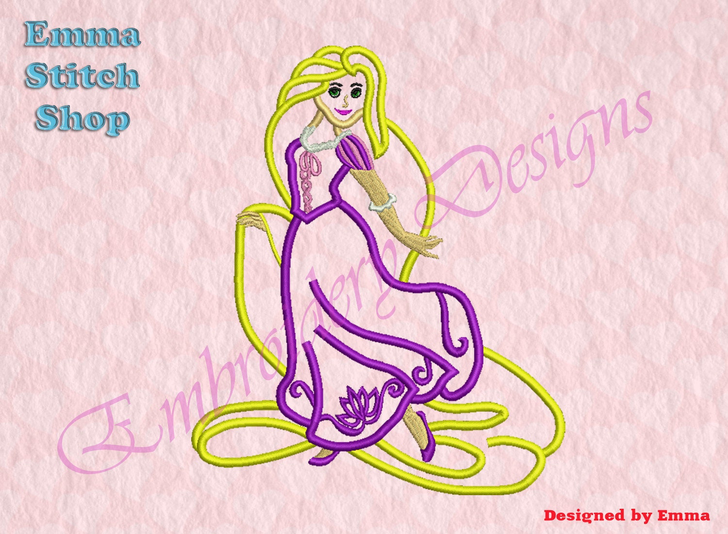 Princess Applique Embroidery Designs Machine Embroidery | Etsy