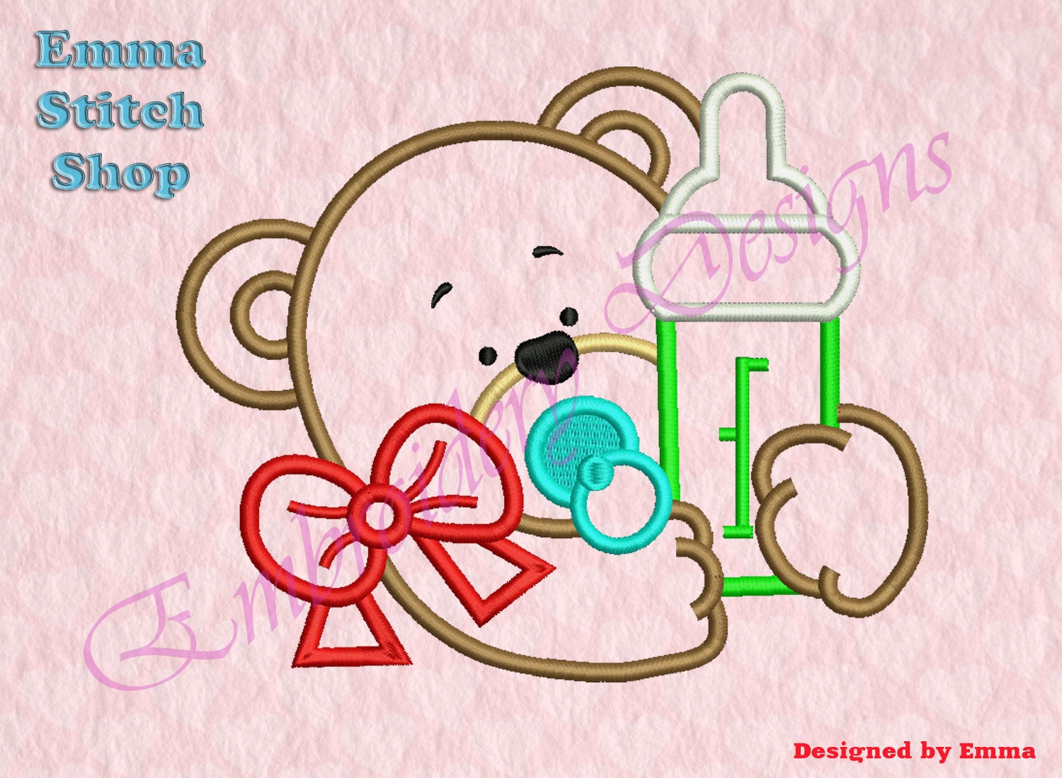 Bear Baby Applique Embroidery Designs, Small Bear Baby Embroidery ...
