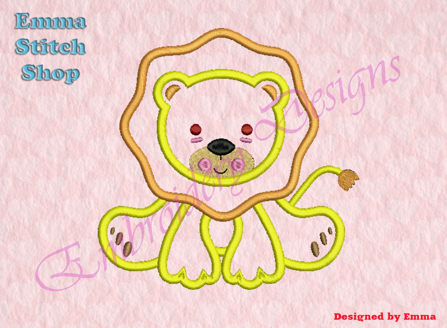 Cute Lion Applique Embroidery Designs, Cartoon Lion Embroidery Designs ...