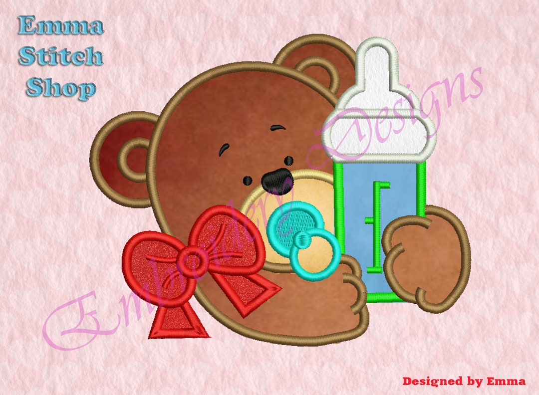 Bear Baby Applique Embroidery Designs, Small Bear Baby Embroidery ...