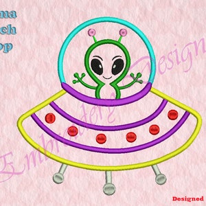 Alien Applique Embroidery Designs, Green Spaceman Embroidery Designs ...