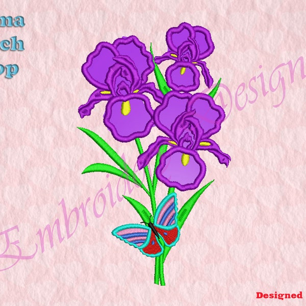 Iris Embroidery - Etsy