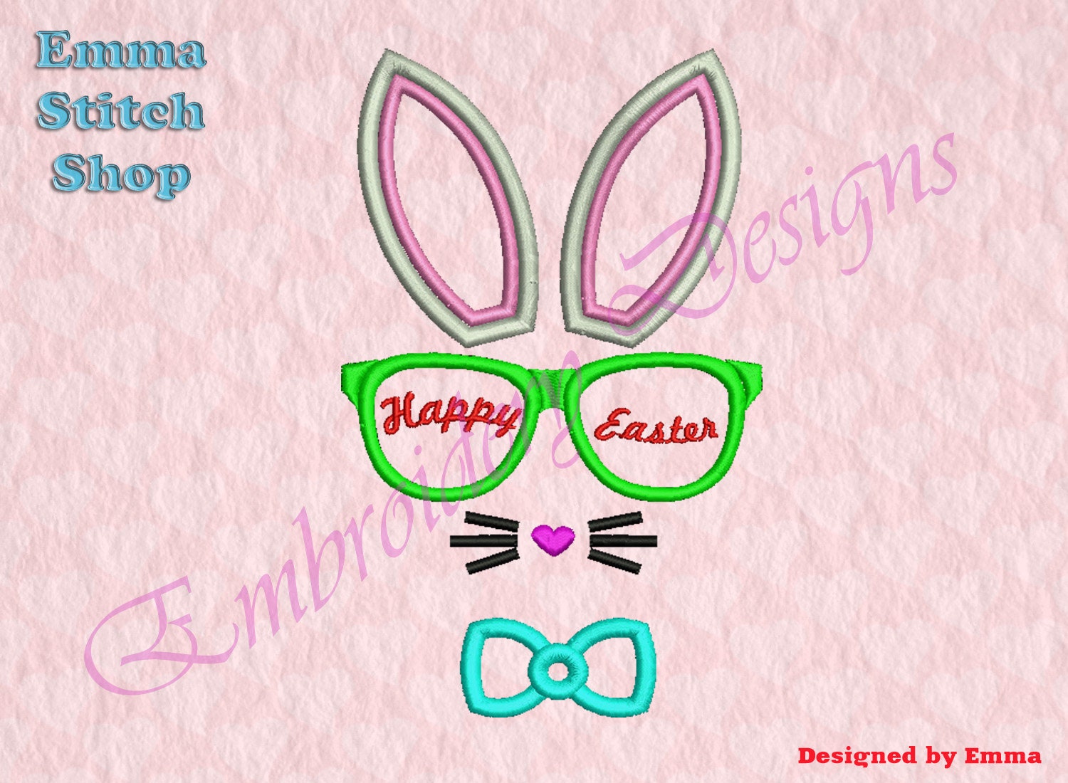 Easter Bunny Applique Embroidery Designs Bunny Machine | Etsy